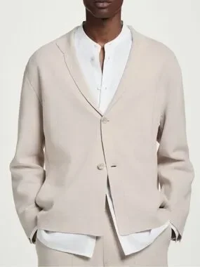 COS | Suits & Blazers | Cos Milano Knit Linen Blend Blazer Jacket Light ...